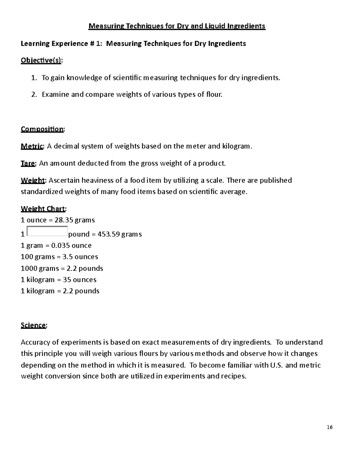 Lab #2-#3 - Professor Truglio Lab Report-Dry Ingredient Measurements ...