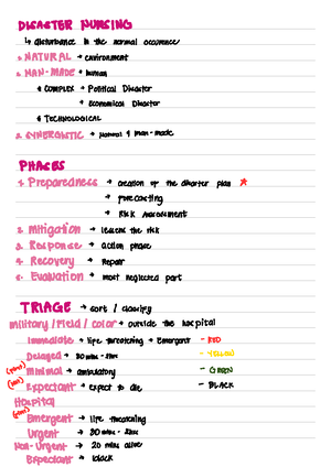 Disaster Nursing - NCM 122 - OLFU - Studocu