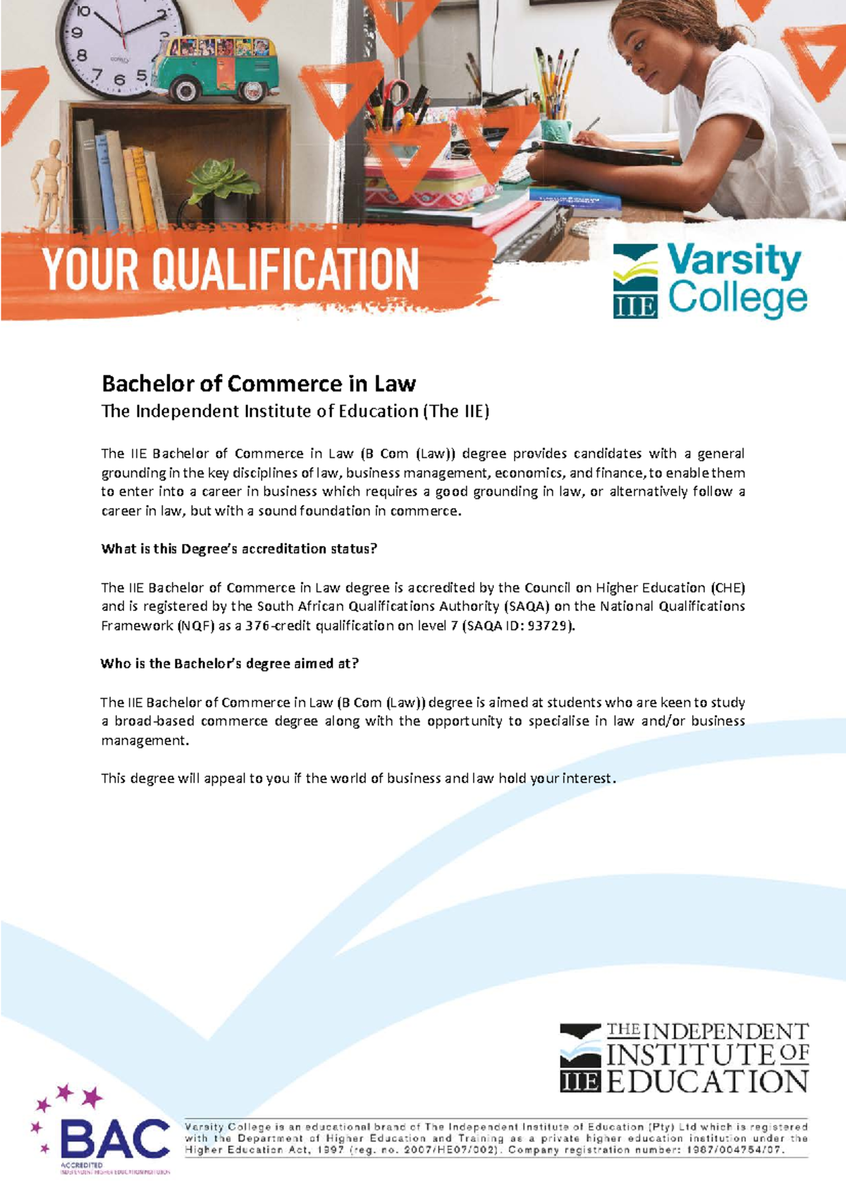 IIE Bachelor of Commerce in Law Factsheet 2019 V4 Emailable - Bachelor ...