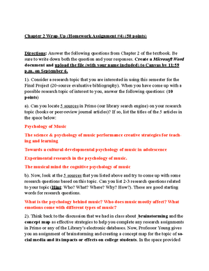 Chapter 1 Wrap-Up HW Assignment #2-3 - Chapter 1 Wrap-Up (Homework Assignment #2) (50 points ...
