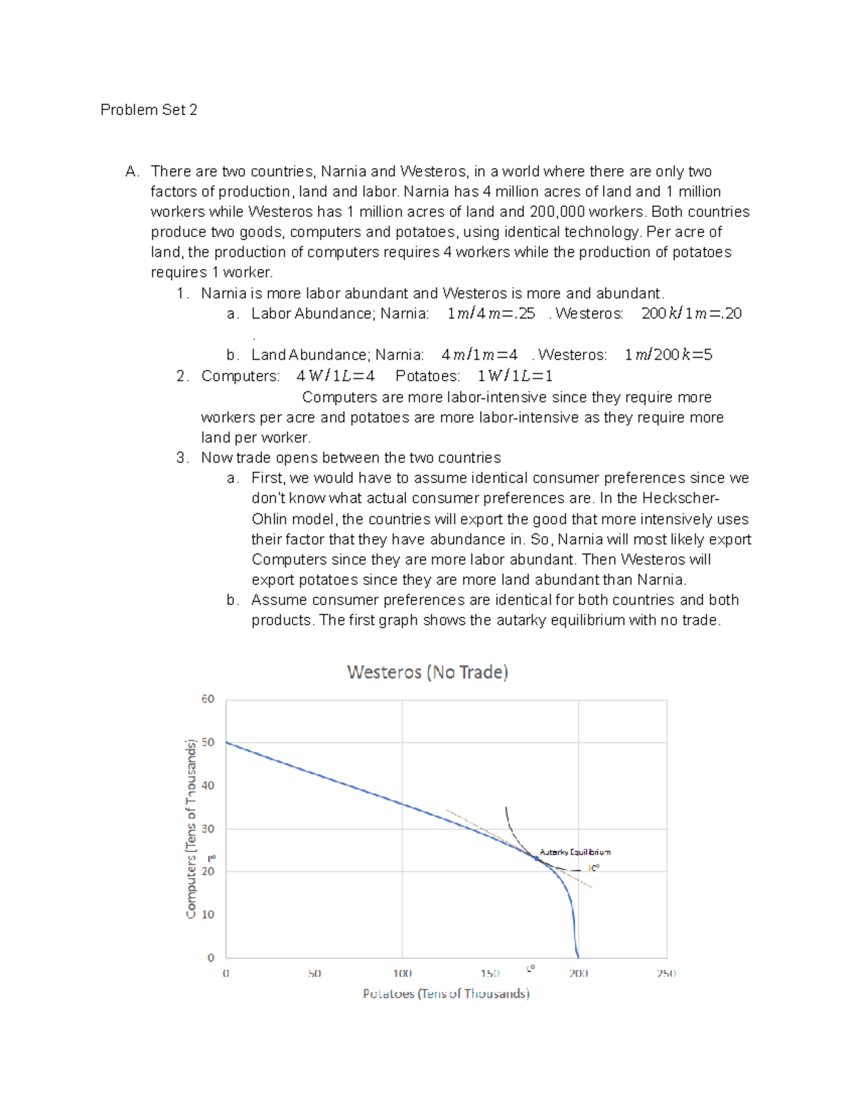 Problem Set 2 - There are two countries, Narnia and Westeros, in a ...