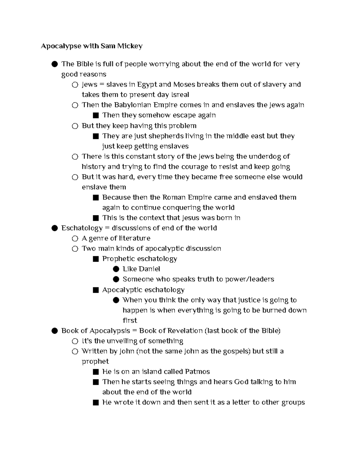 Apocalypse with Sam Mickey - .. the only country But not just every ...