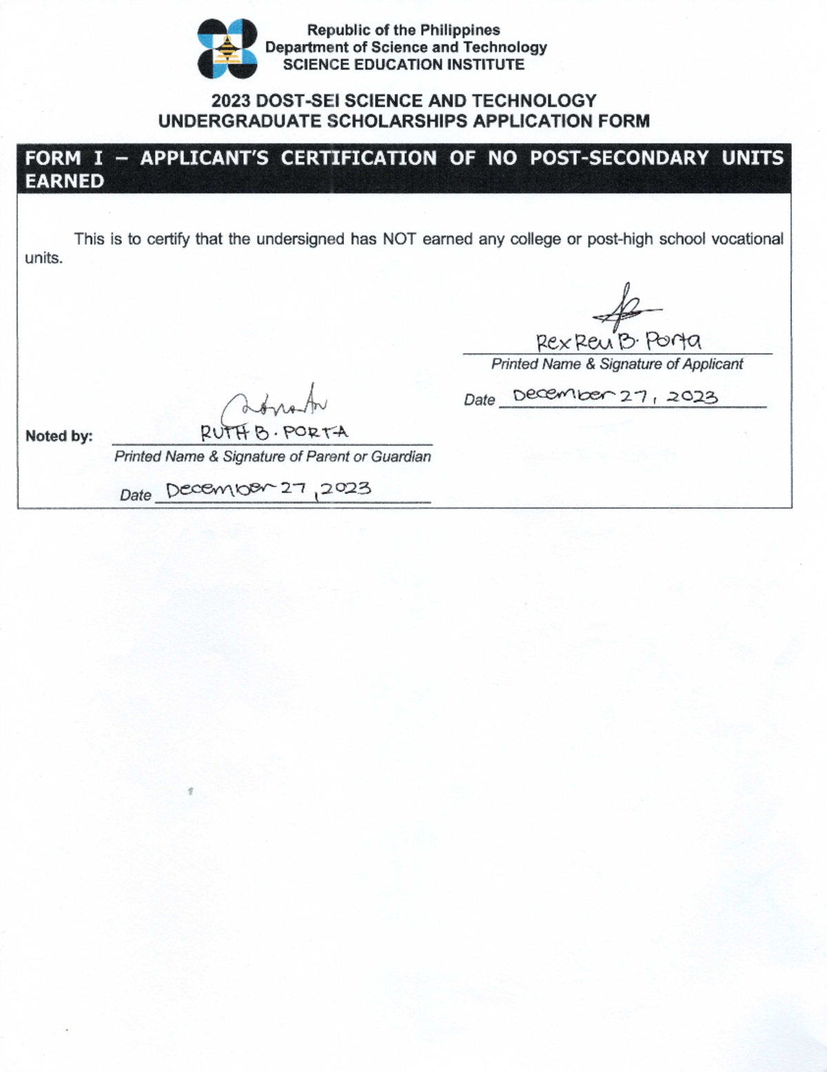 FORM I - agawdasdaw adf dadawd agwda sfgas - BS Accountancy - Studocu