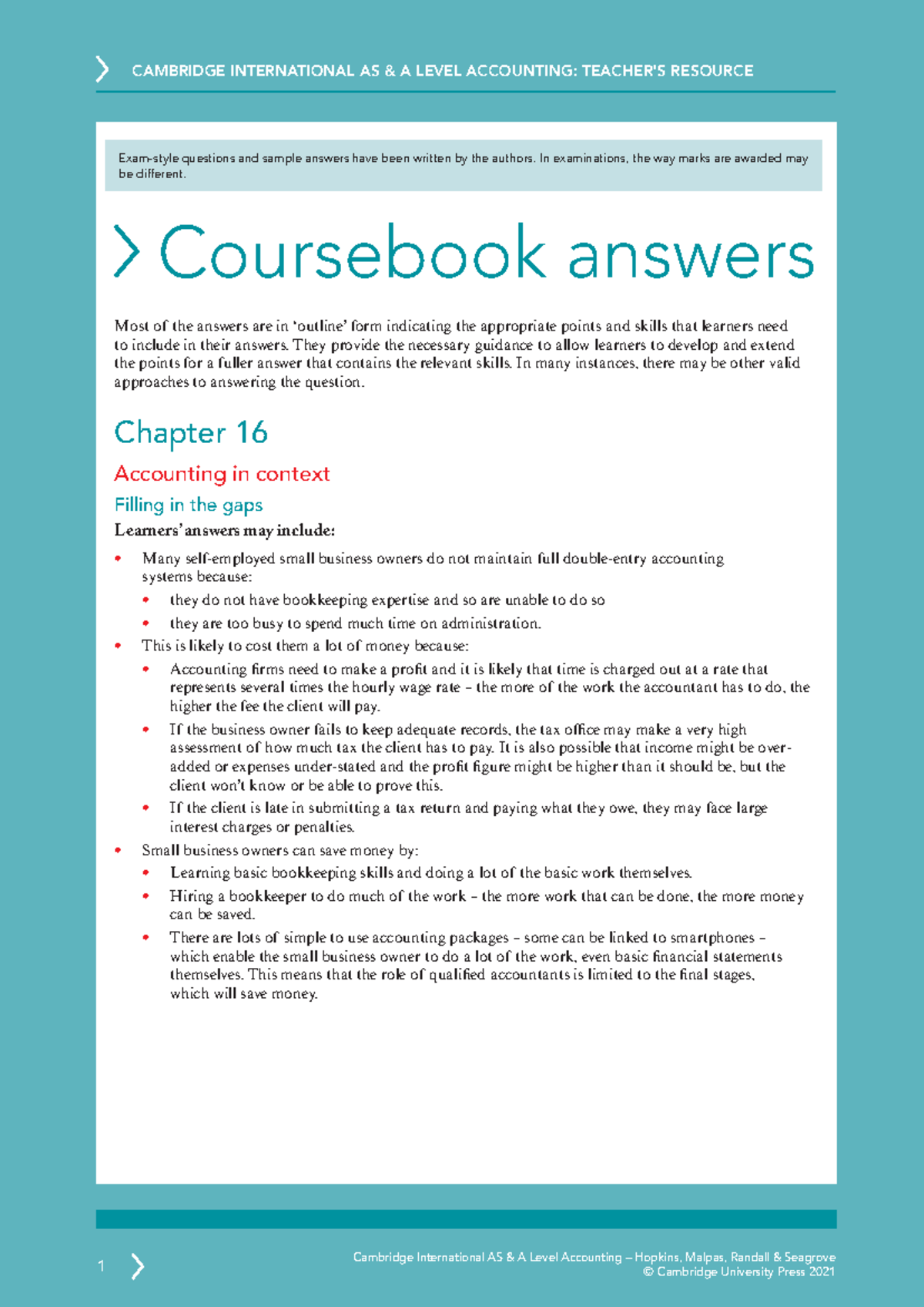 Chapter 16 answers - N he rehuijn - 1 Cambridge International AS & A L ...