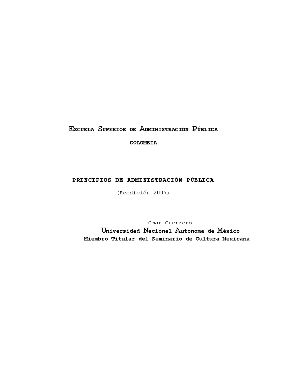 Administración publica - ESCUELA SUPERIOR DE ADMINISTRACI”N P⁄BLICA ...