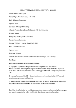 Surat Perjanjian PLKH5 SURAT PERJANJIAN JUAL – BELI BARANG - SURAT ...