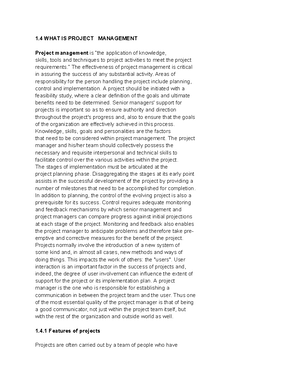 Software Project Management -1 - Software Project Management Introduction a. What is project? b ...