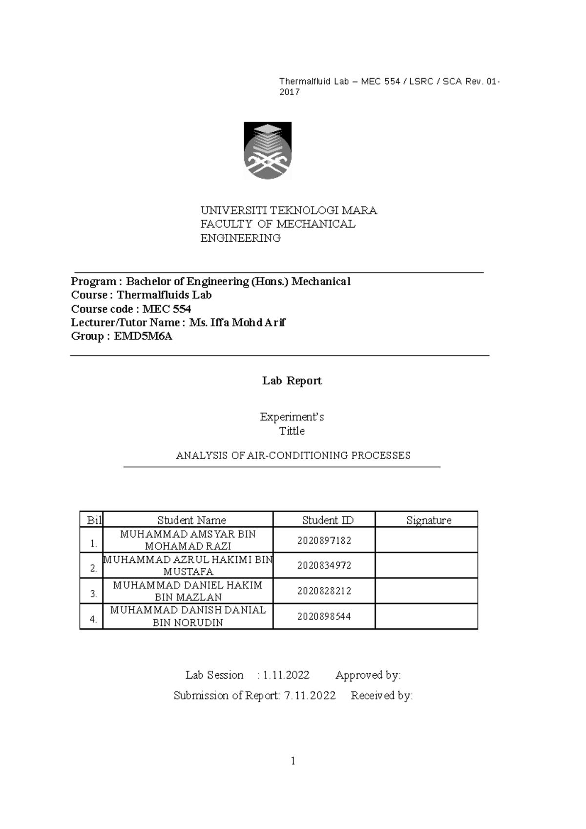 FULL Report Natural AND Force Convection Finale - Thermalfluid Lab ...