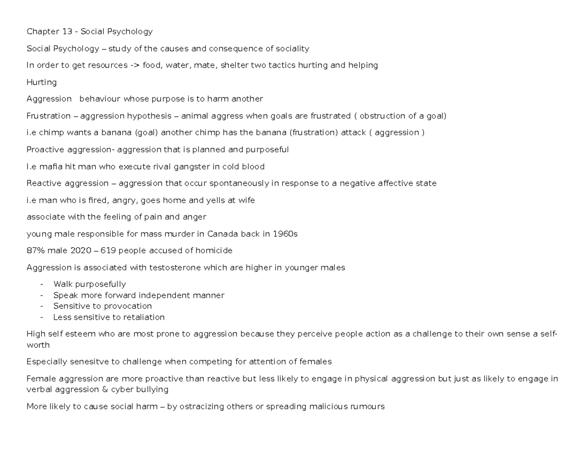 Chapter 13 social psychology - Chapter 13 - Social Psychology Social ...