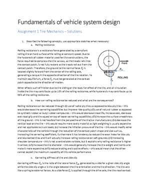 MECH447 Fall 2023 Assignment 4 - Fundamentals of vehicle system design ...