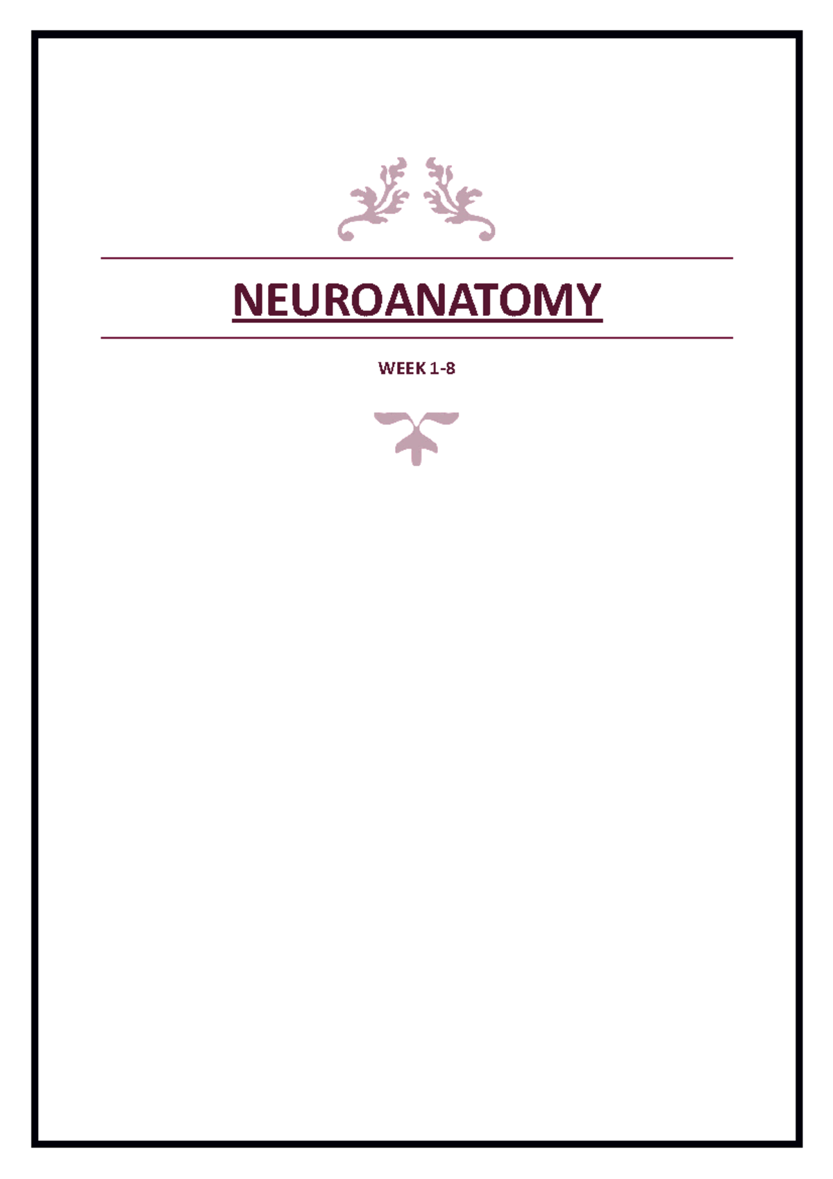 Neuronanatomy Lecture 1 copy - NEUROANATOMY WEEK 1- Neuroanatomy ...