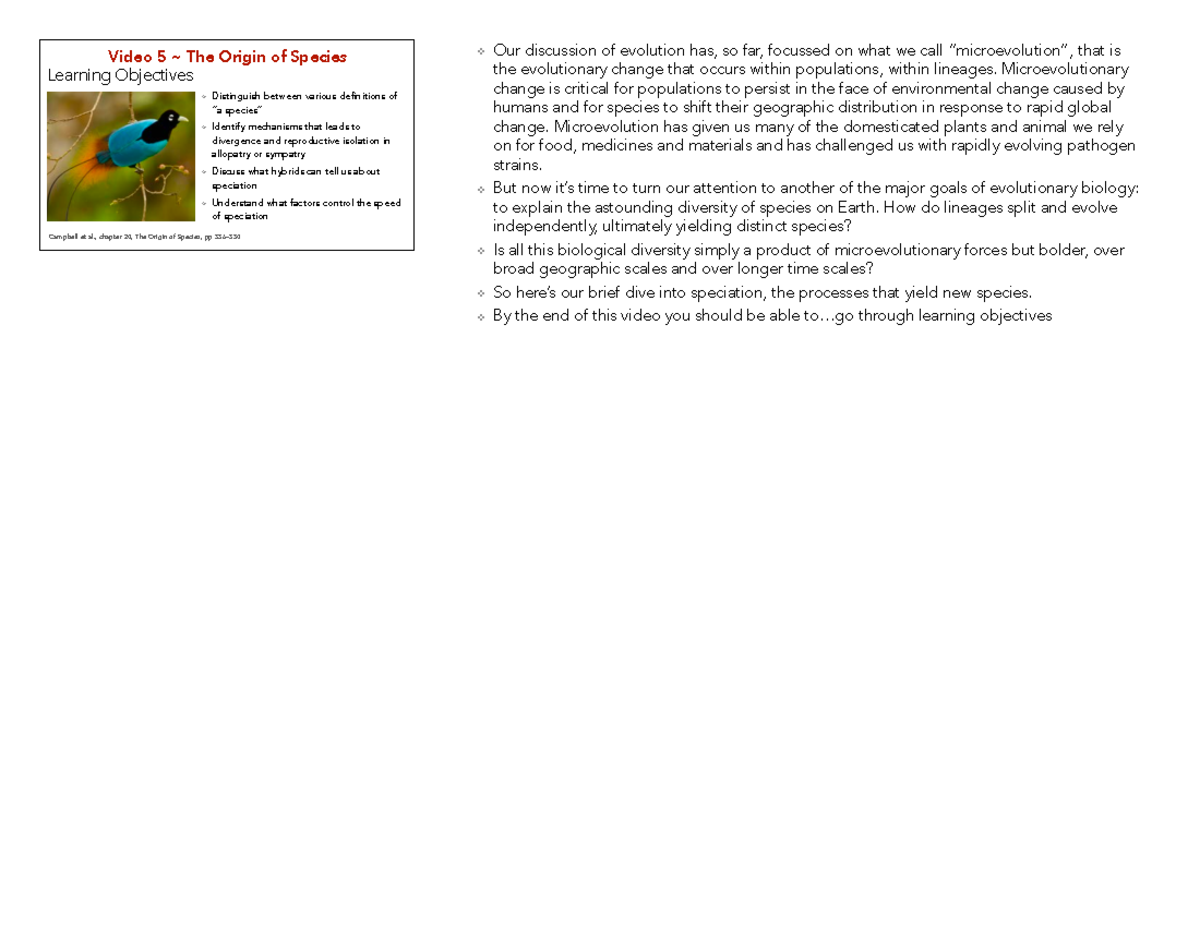 V5 Speciation script - Hope this helps :) - Video 5 ~ The Origin of ...