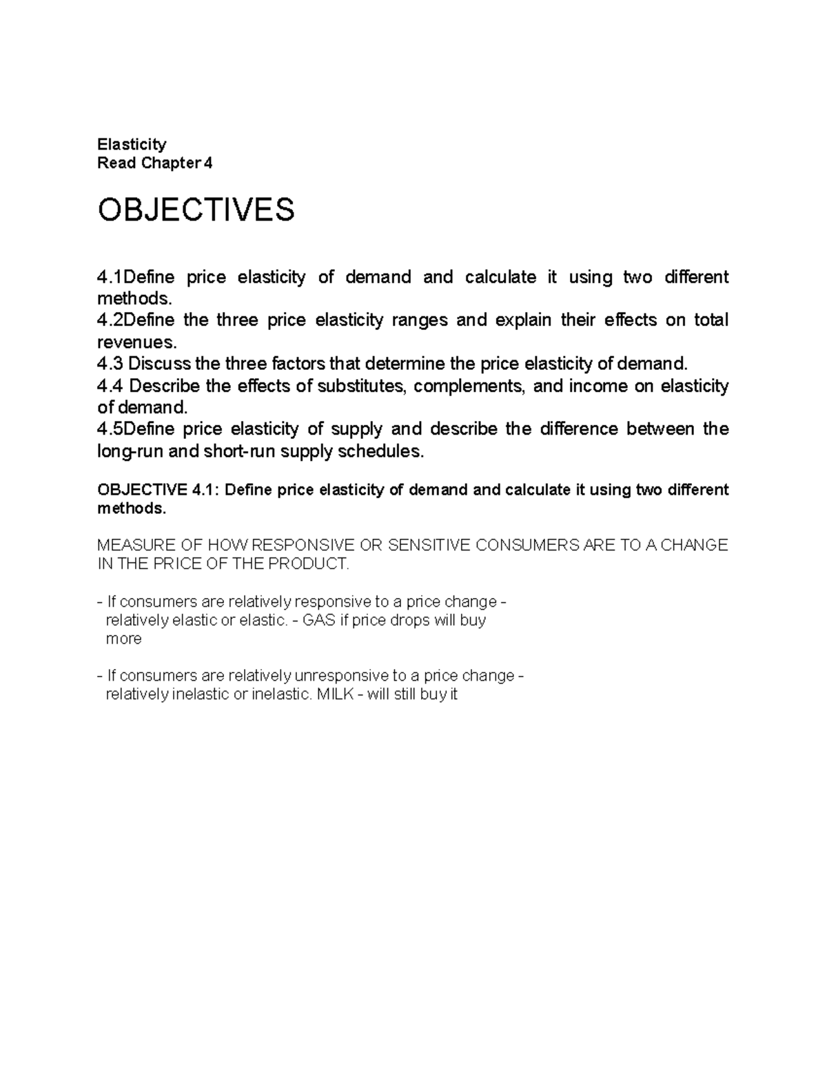 Chapter 04 - Lecture notes 1 - Elasticity Read Chapter 4 OBJECTIVES 4 ...