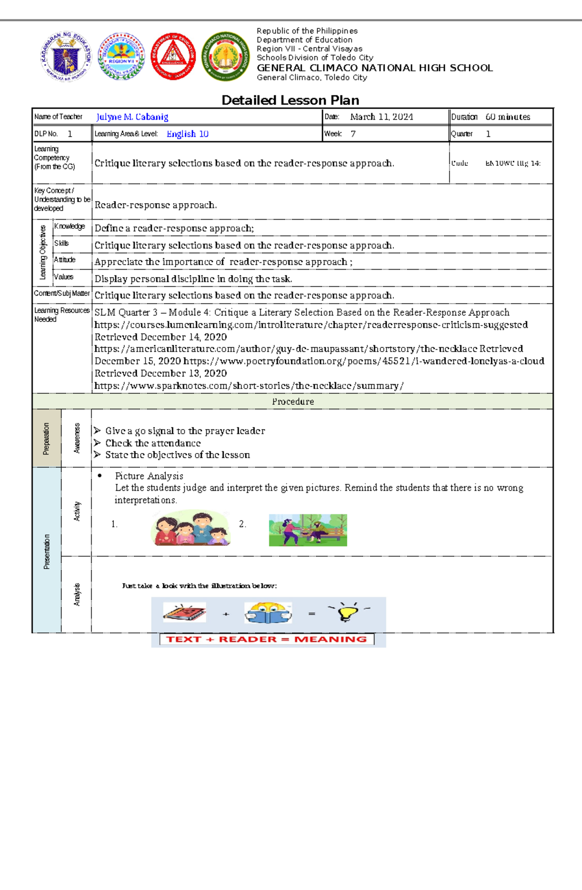 DLP- Grade 10 3rd quarter - Just take a look with the illustration ...