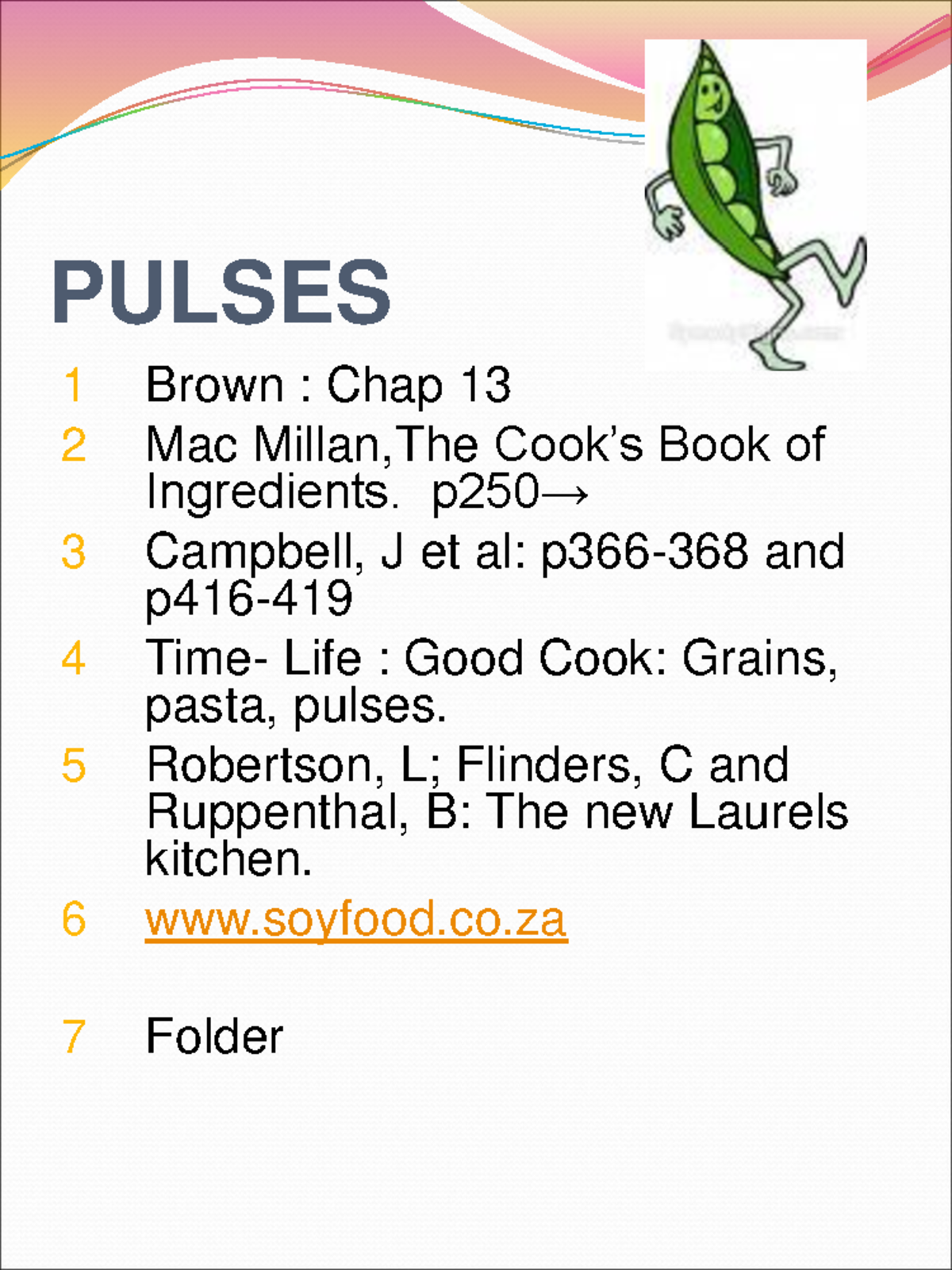 Pulses summary notes - PULSES 6 Brown : Chap 13 Mac Millan,The Cook’s ...