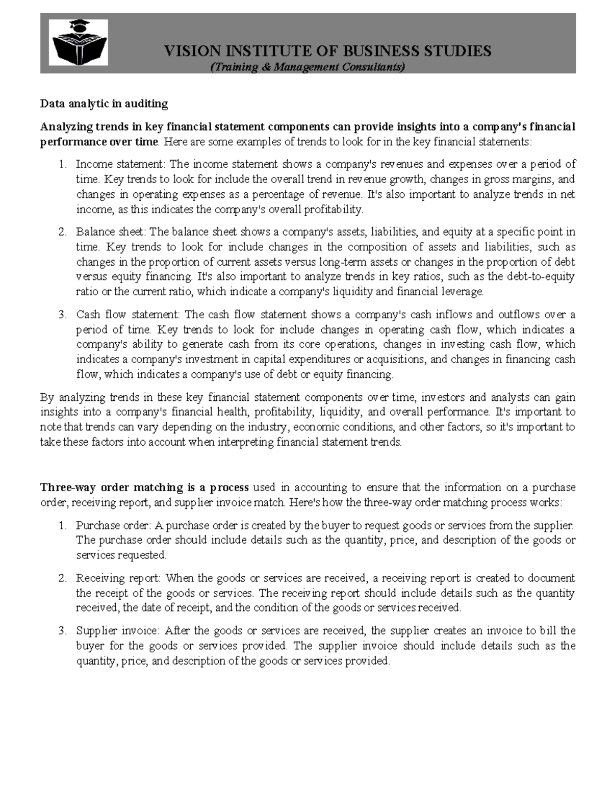 Analyzing trends in key financial statement components can provide ...