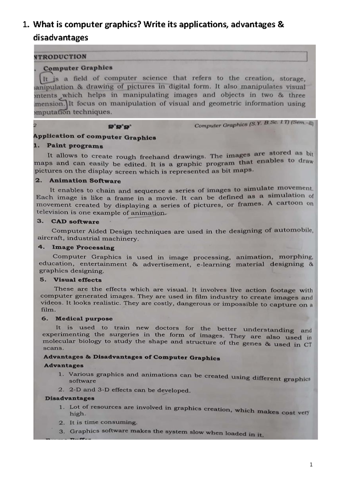 Computer graphics imp - Information Technology in a Global Society SL - What is computer ...