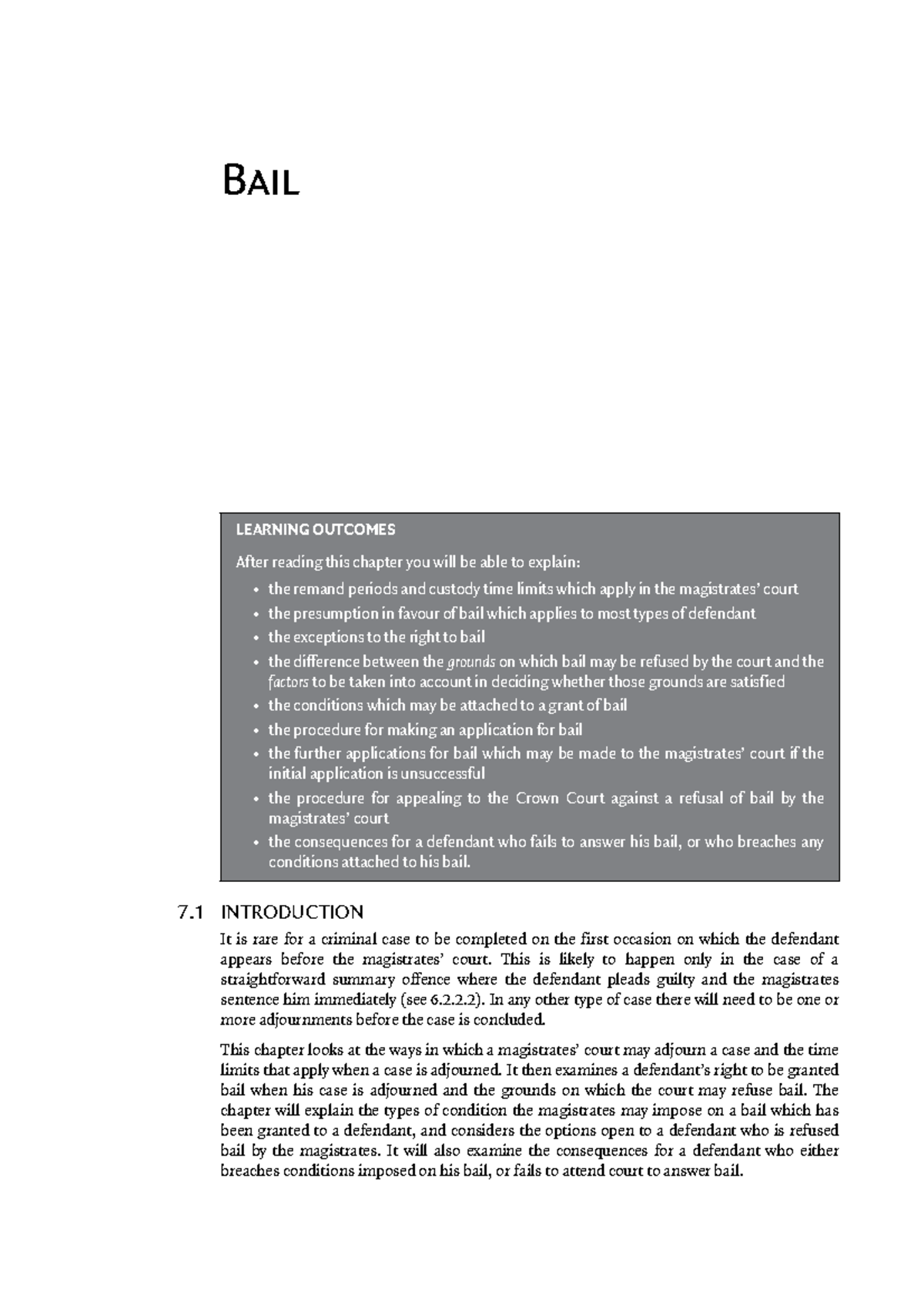 Bail in Criminal Law - Bail 133 C H A P T E R 7 Bail 7 Introduction 133 ...