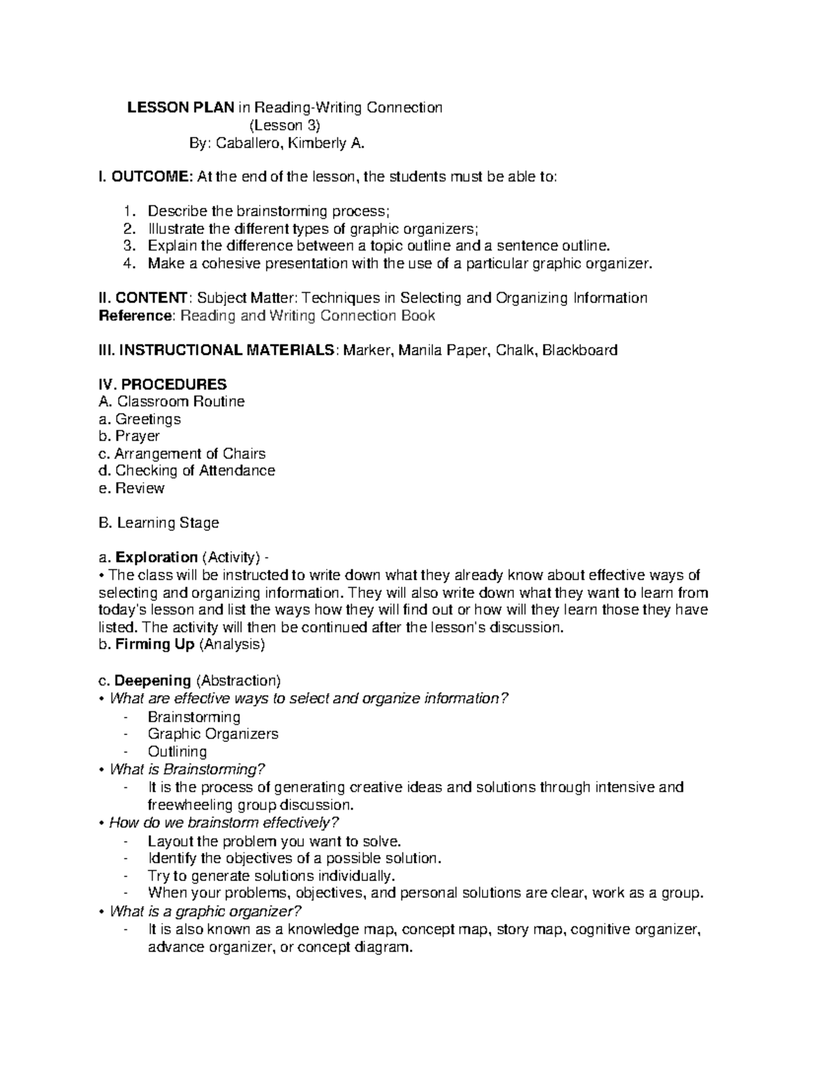 LP L3 Graphic-Organizers - LESSON PLAN in Reading-Writing Connection ...