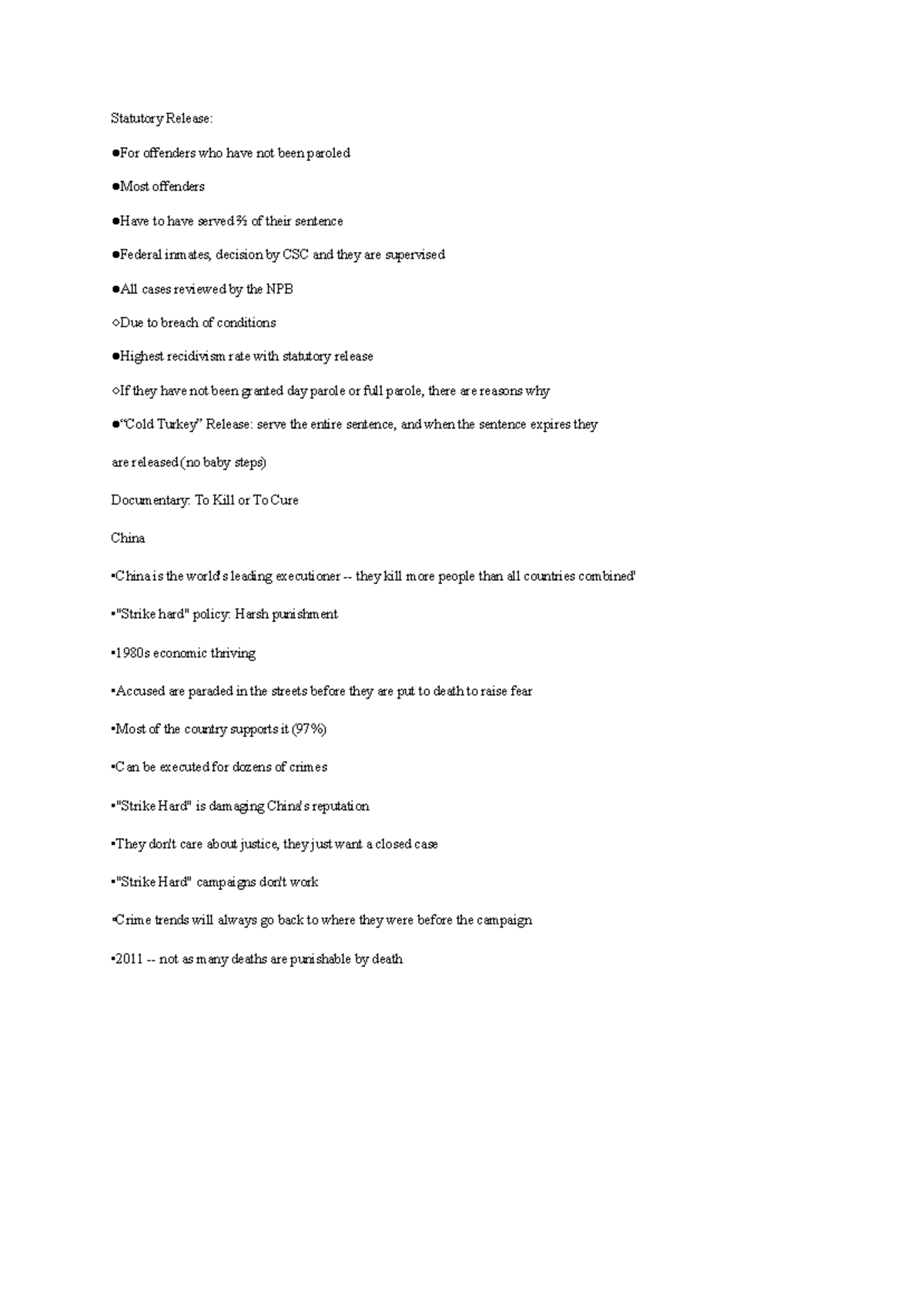 Statutory Release CRM1301 - Statutory Release: For offenders who have ...