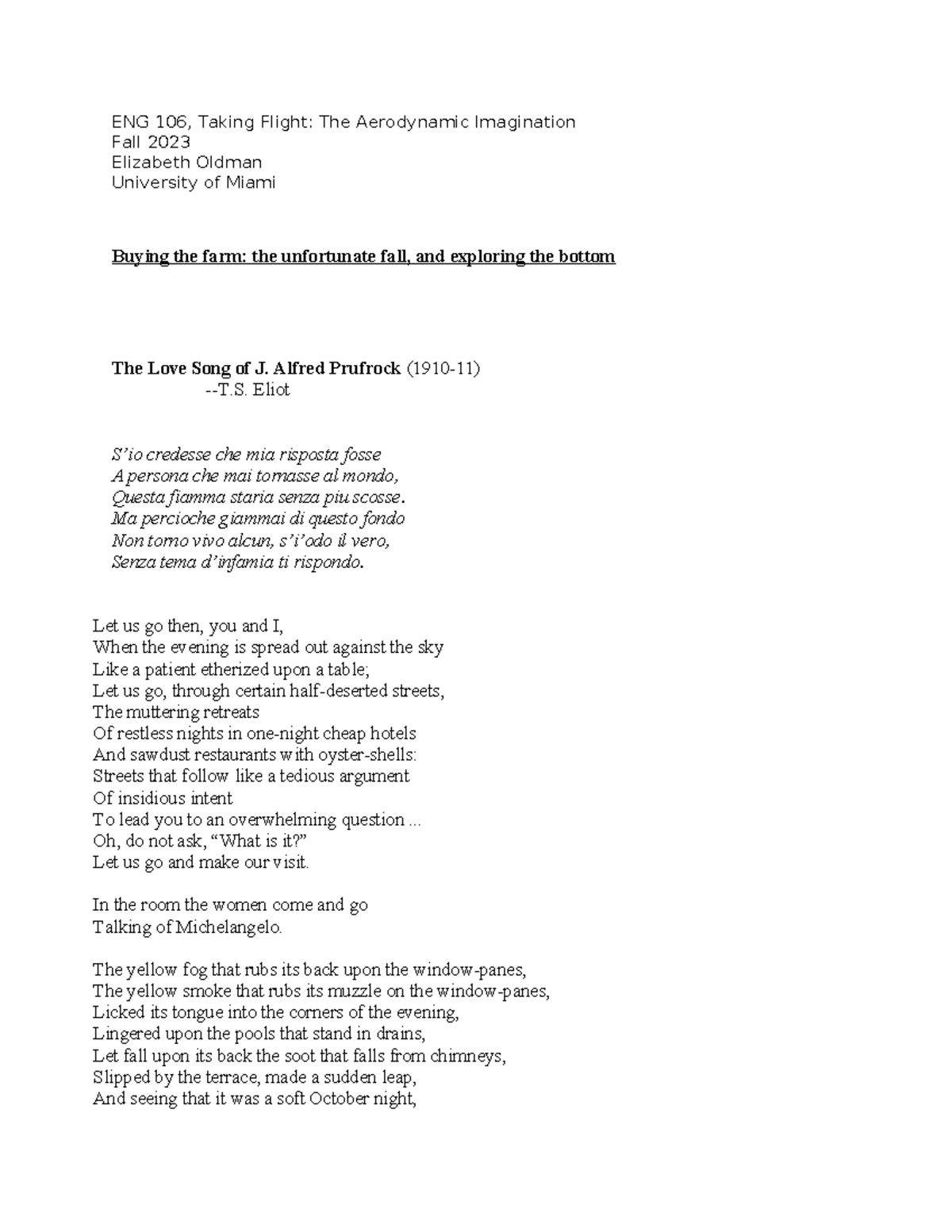 Poems from the bottom (1) - ENG 106, Taking Flight: The Aerodynamic ...