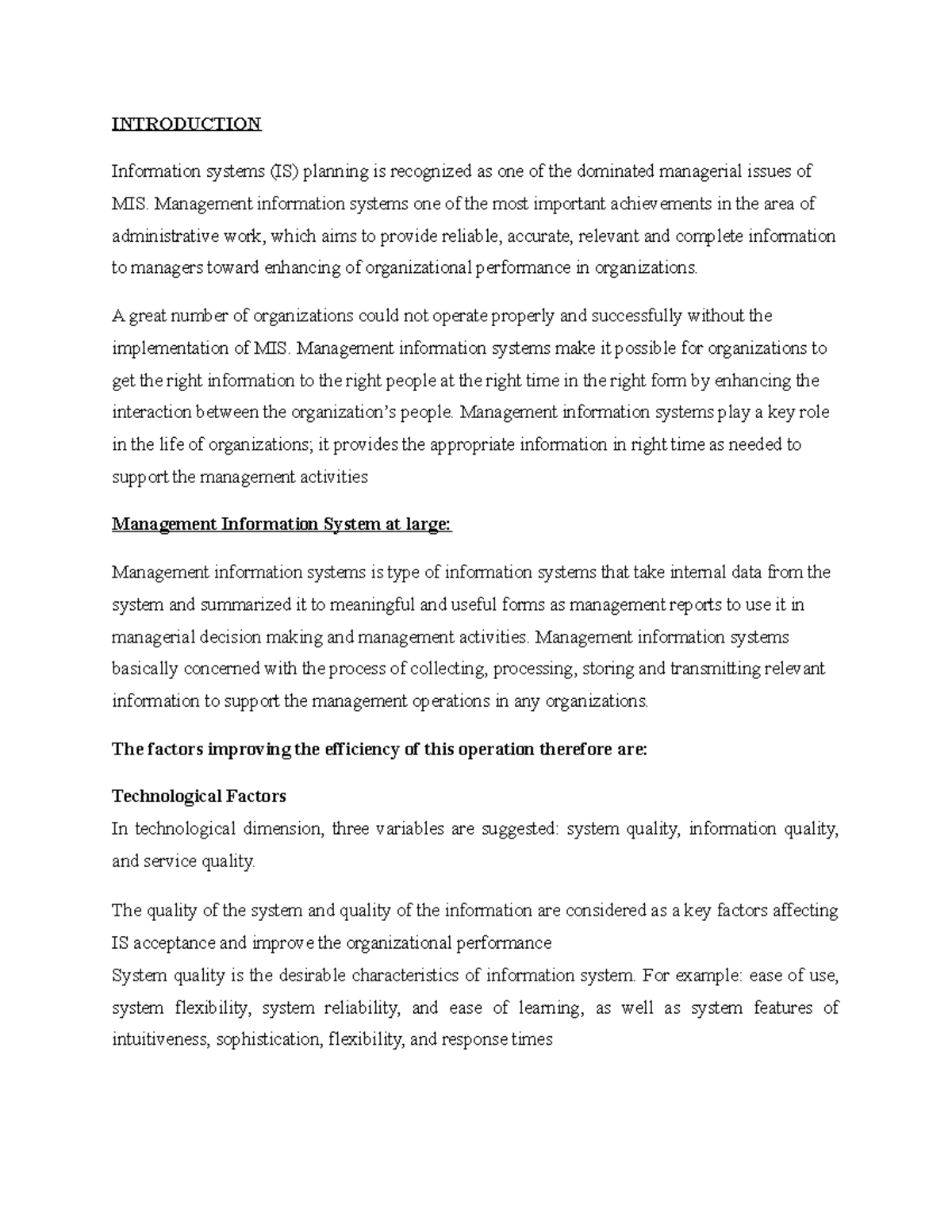 MIS Document BMS 400 - THE FOLLOWING IS A DCOUMENT TO HELP IN PERFOMING ...