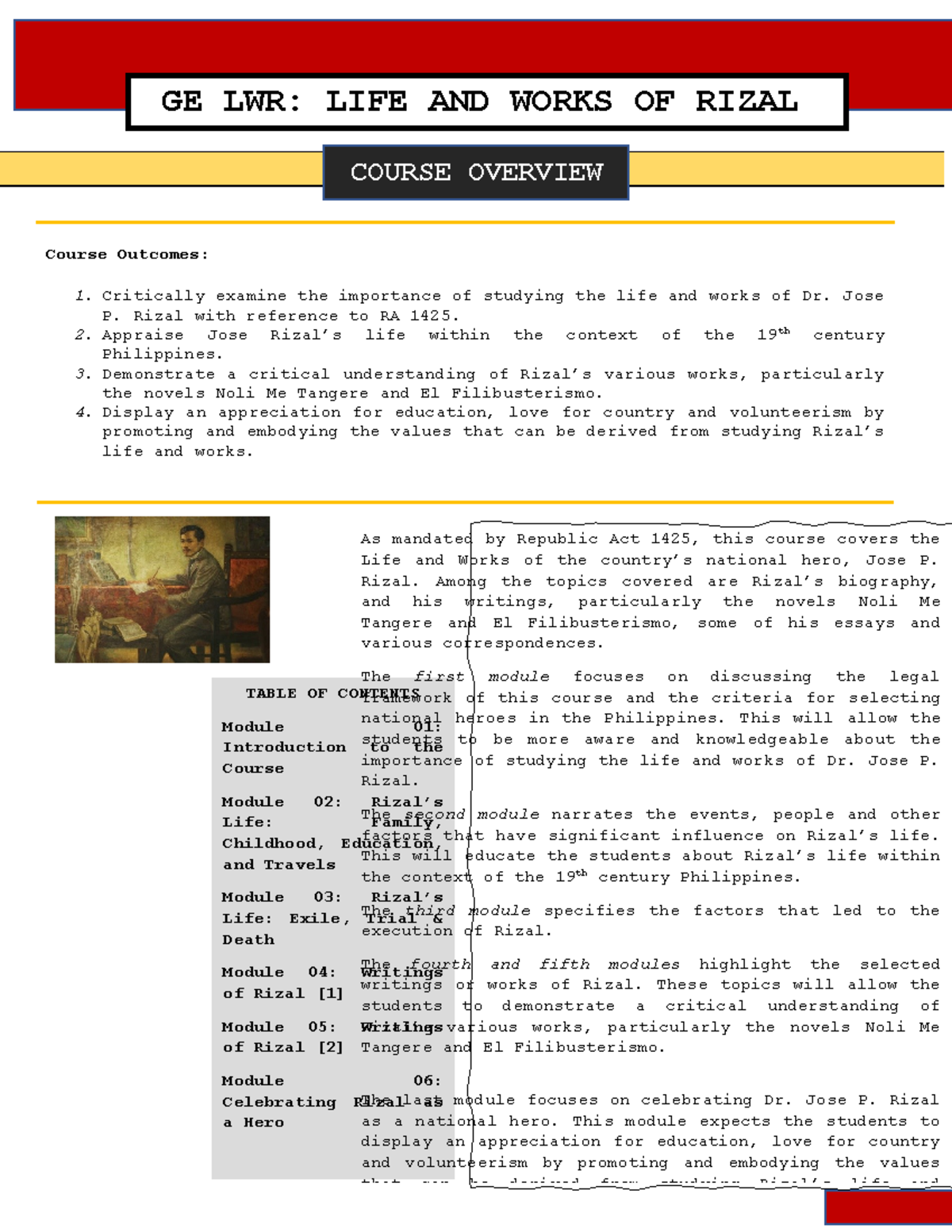 Module 1. Legal Basisl - Course Outcomes: 1. Critically examine the ...