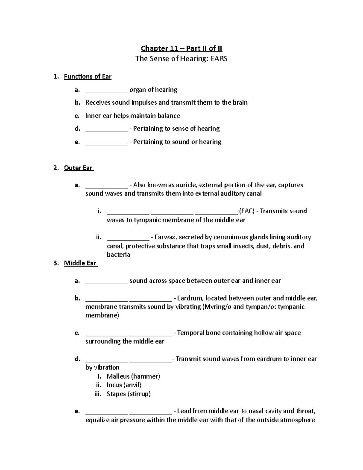Chapter 11 - Part II of II - EARS - Note Taking Guide - Chapter 11 ...