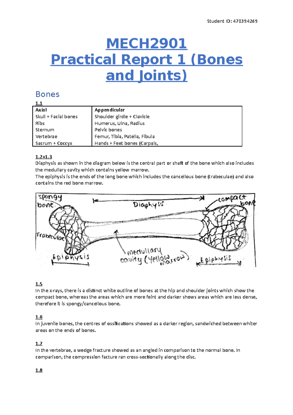 Practical Report 1 - Student ID: 470394269 MECH2901 Practical Report 1 ...