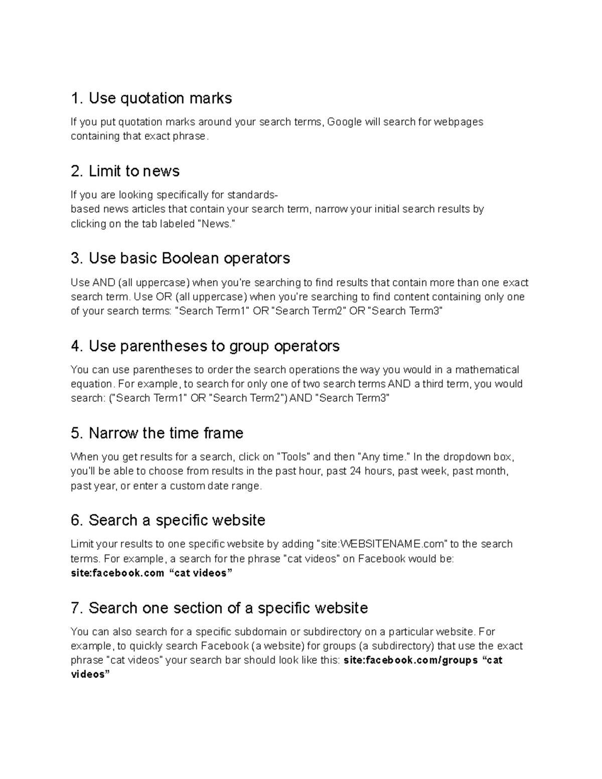 Society and culture research tips on how to google well - 1. Use ...