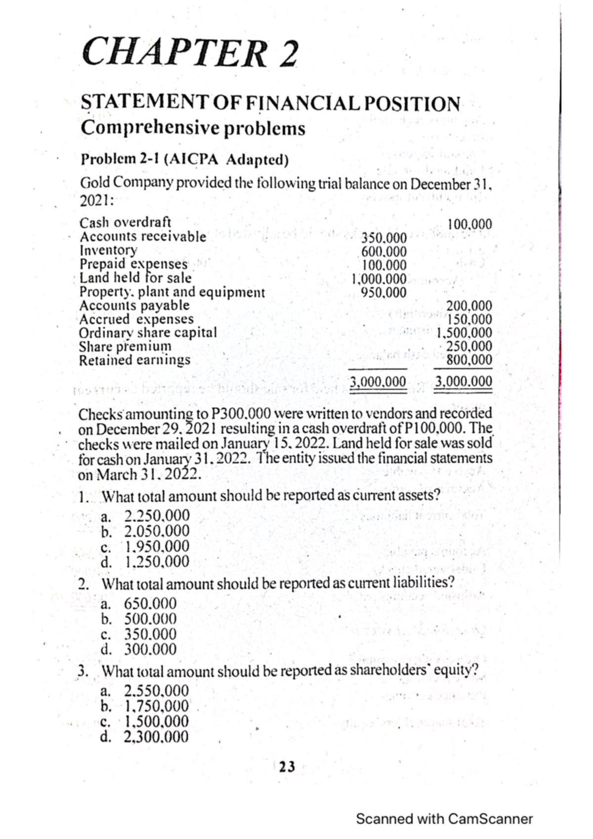 Practical Accounting - SFP by Valix - Accountancy - Studocu