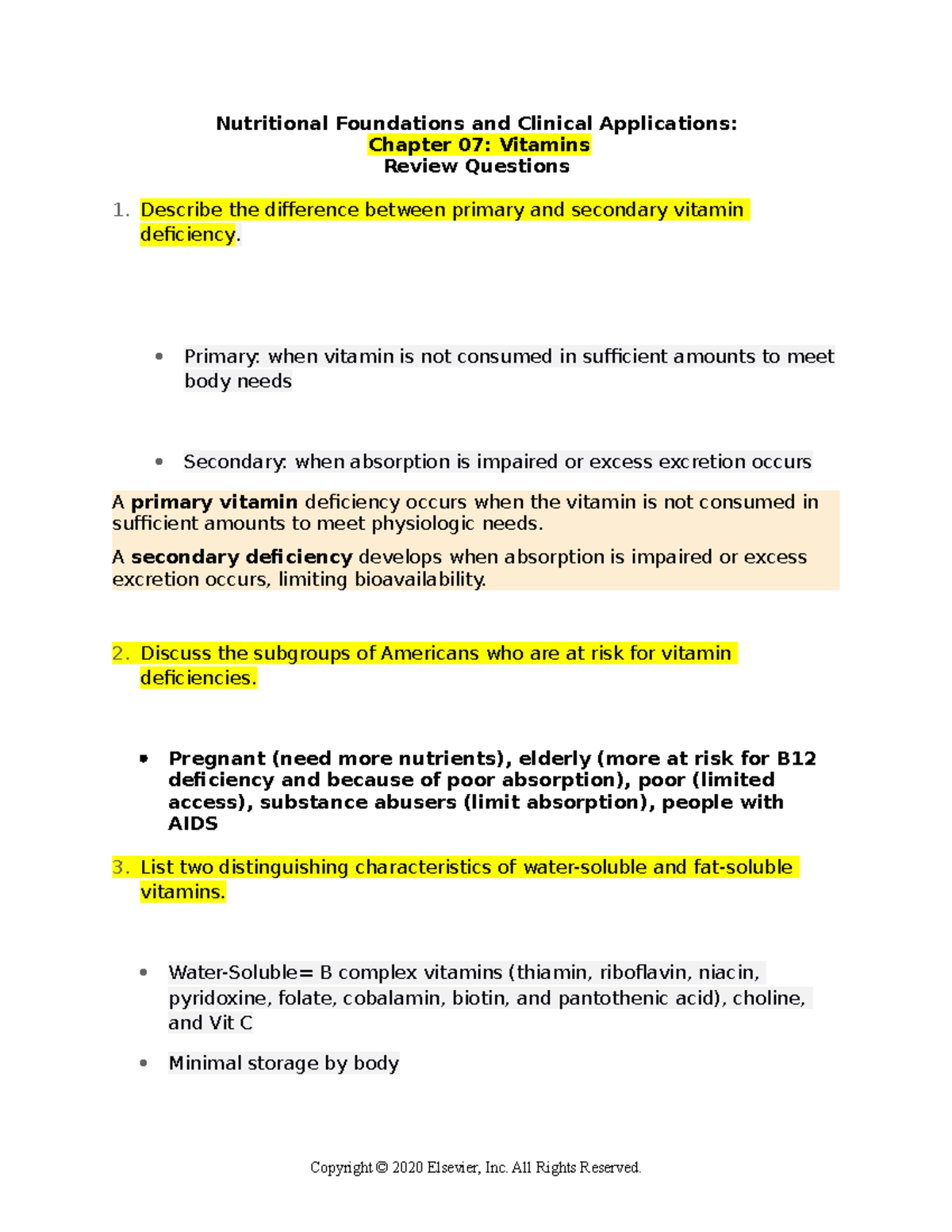 Nutrition Chapter 7 - Notes - Nutritional Foundations and Clinical ...
