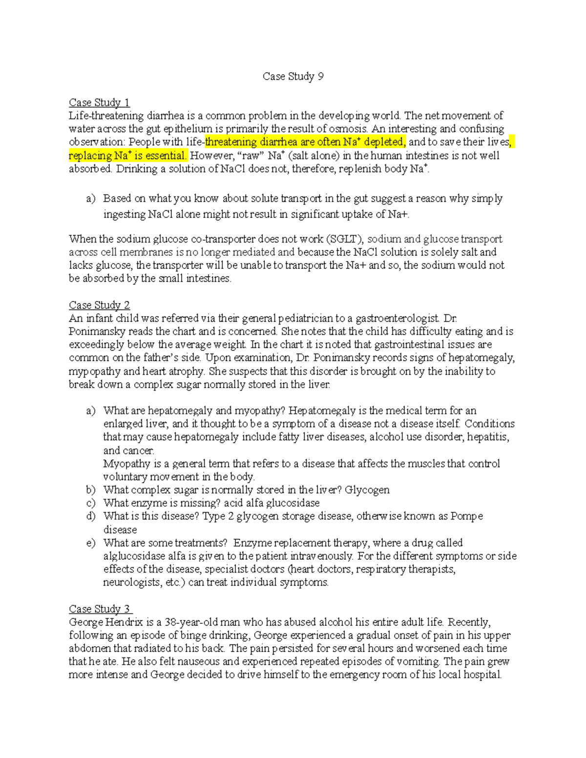 Case Study 9 - school work - Case Study 9 Case Study 1 Life-threatening ...