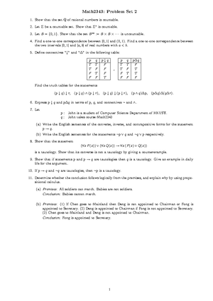 Problem-Set-1 - Beifang Chen - Math2343: Problem Set 1 1. Let Z be a ...