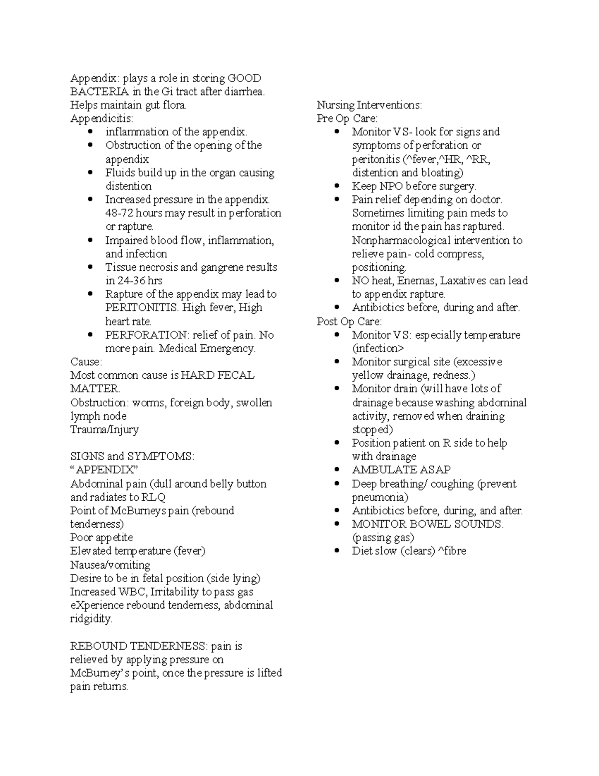 Appendix - love thissss - Appendix: plays a role in storing GOOD ...