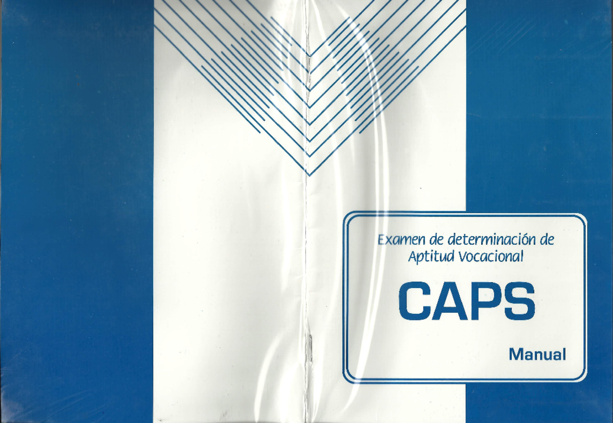TEST - CAPS - Manual - ORIENTACIÓN VOCACIONAL Y PROFESIONAL - Studocu