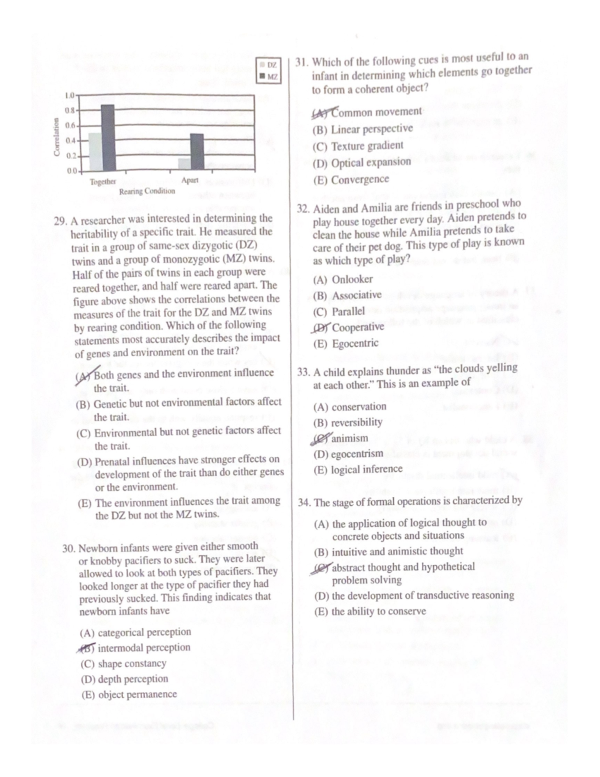 correlation, identity, research - DZ 31. Which of the following cues is ...