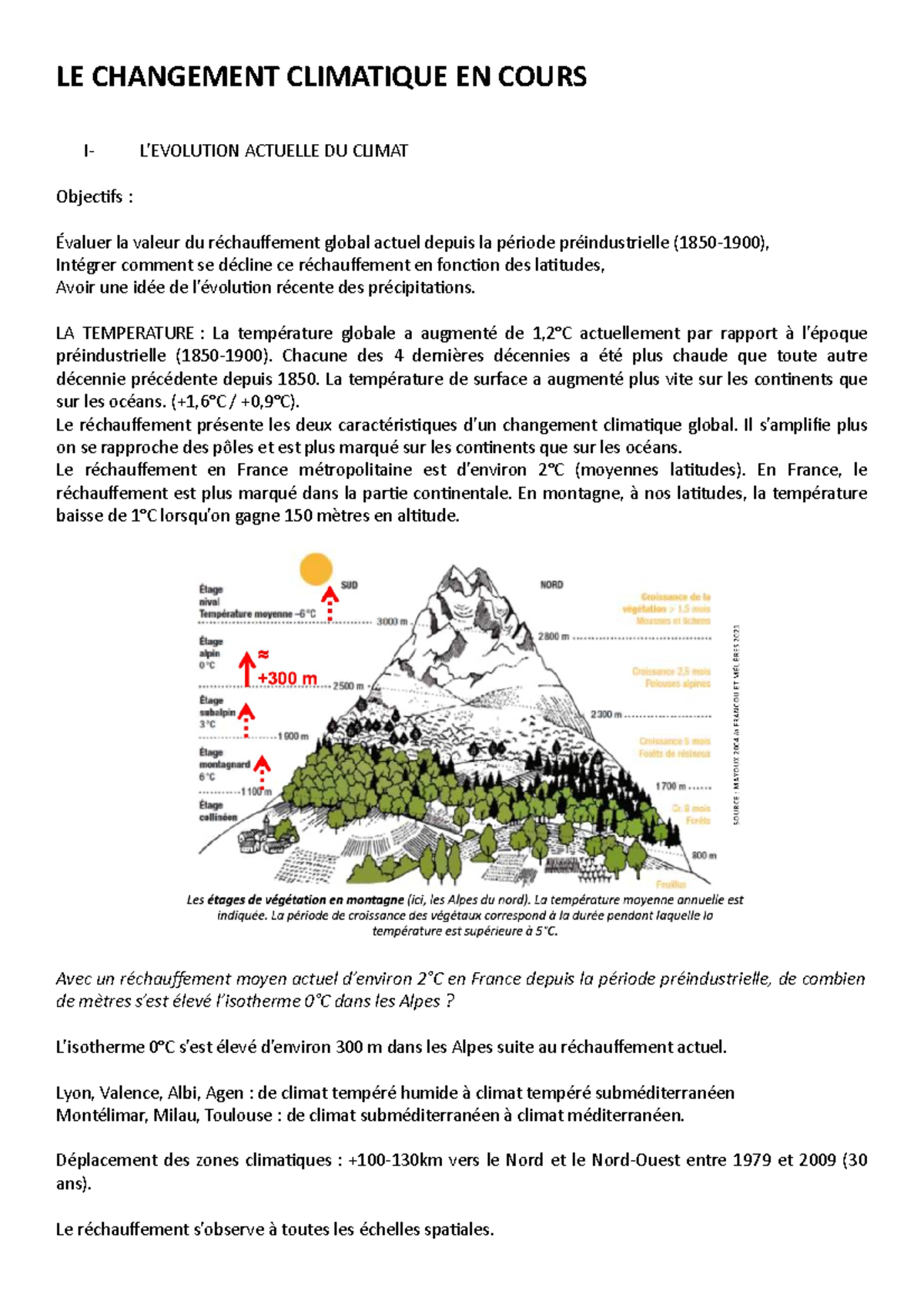 LE Changement Climatique En Cours séquence 2 notes de tous les cours ...