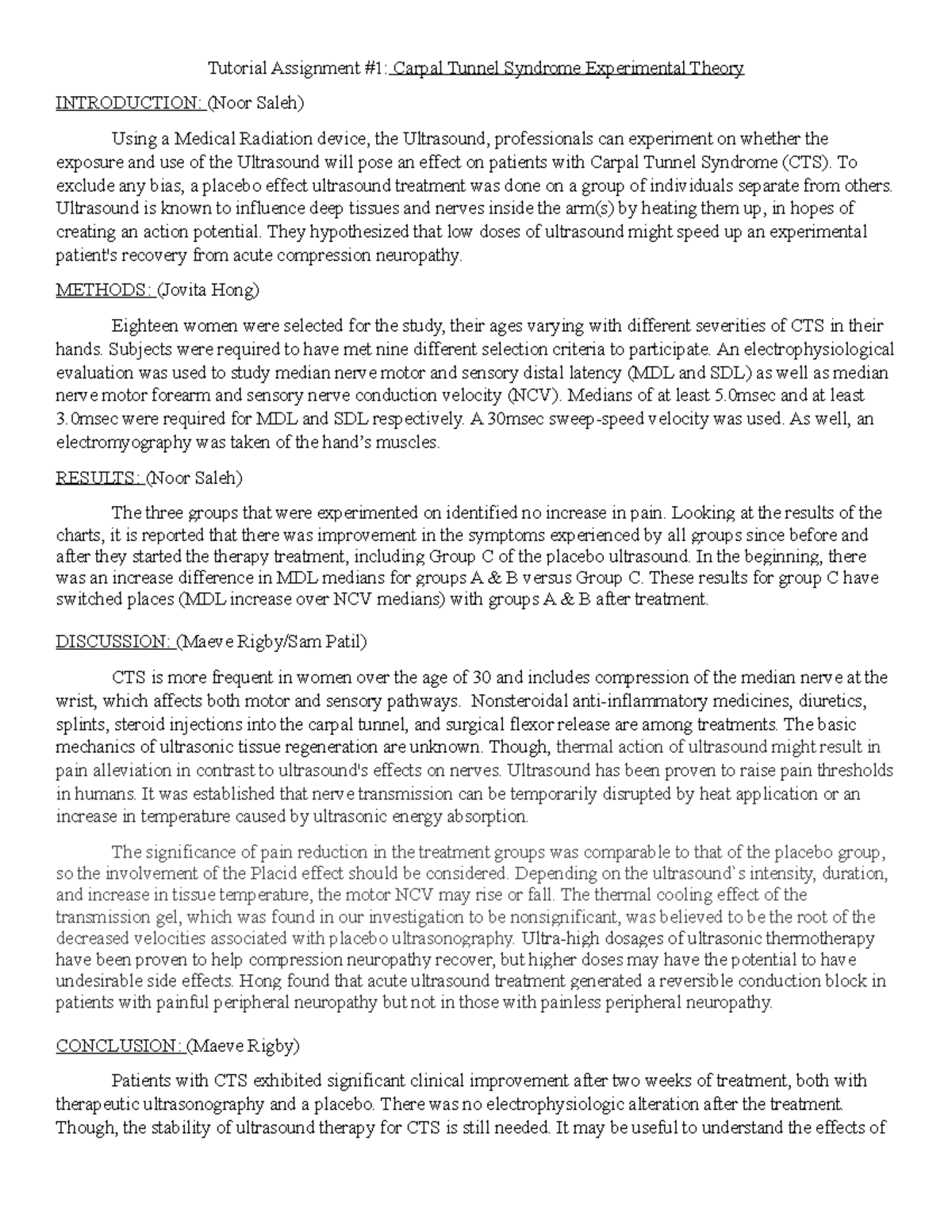 Tutorial group 1 Final - kdjhdsoghosehdf - Tutorial Assignment #1 ...