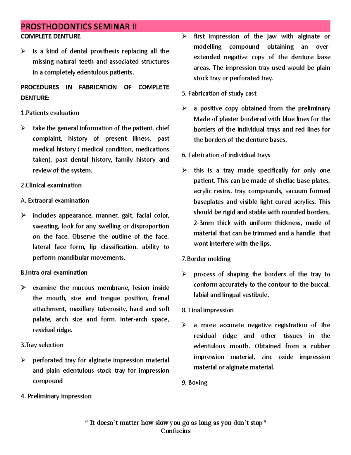 Prostho - Complete Denture - COMPLETE DENTURE Ø Is a kind of dental ...