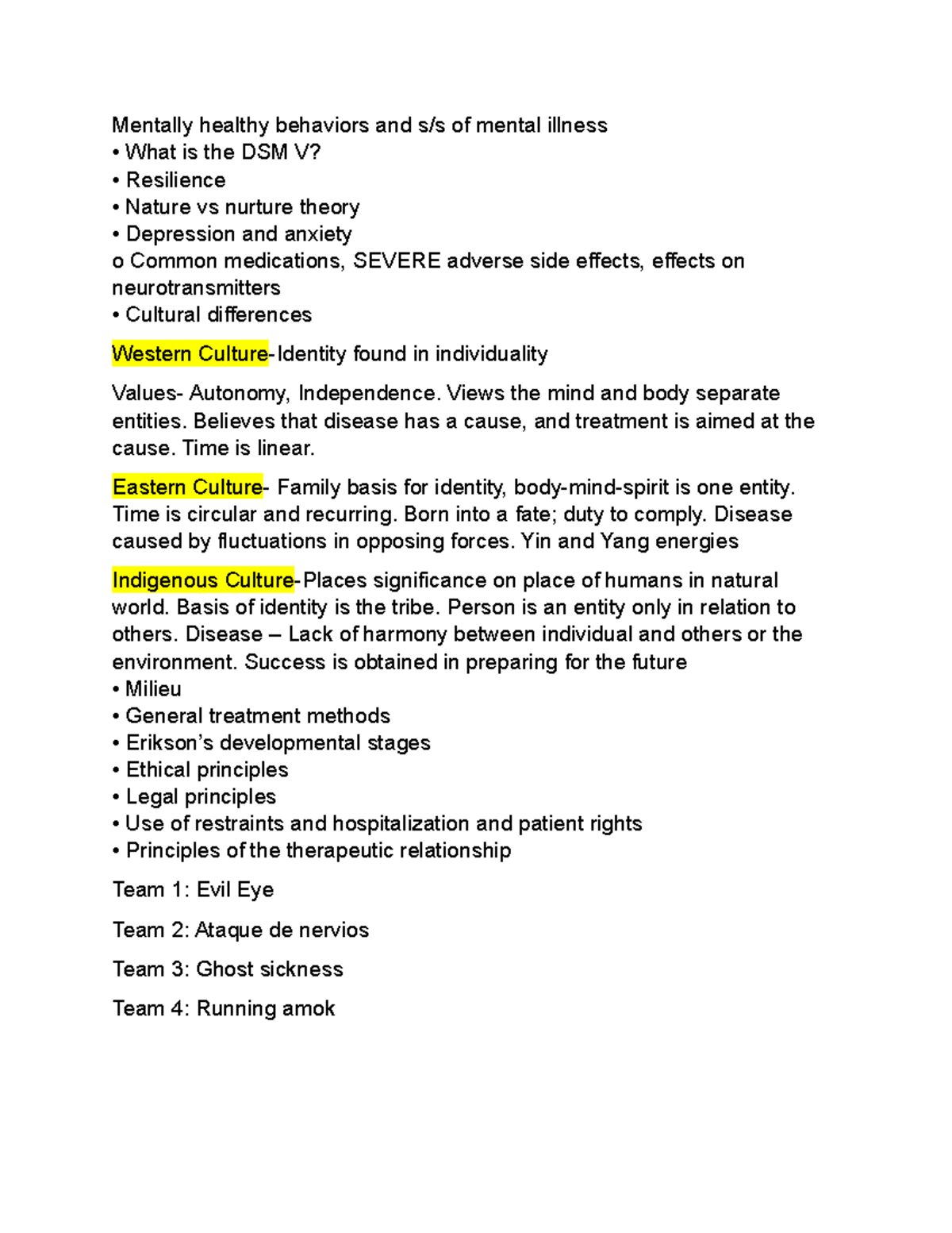 Exam 1 psych - Mentally healthy behaviors and s/s of mental illness ...