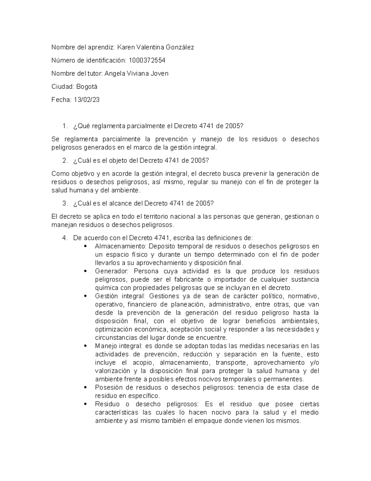 Trabajo 1 - bvvvv - Nombre del aprendiz: Karen Valentina González ...