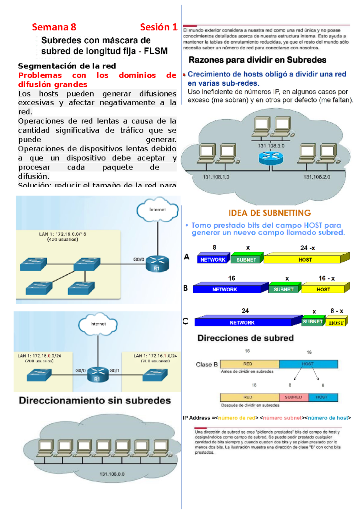 Semana 8 redes - dfgdf - Segmentación de la red Problemas con los ...