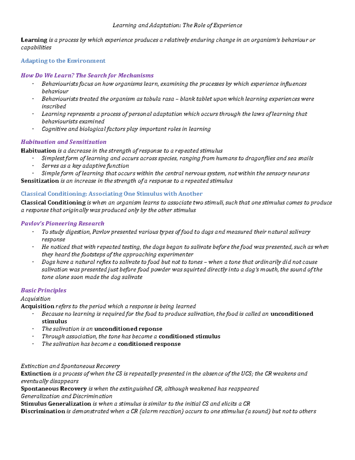 Chapter 7 - Learning and Adaptation - Learning and Adaptation: The Role ...