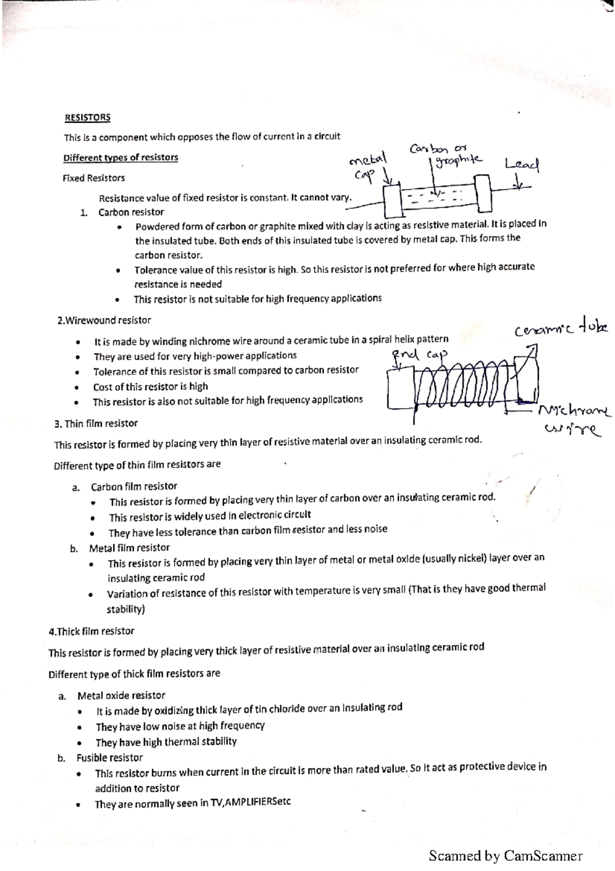 Type of resistance and capacitance of module 4 - Basic electrical - Studocu