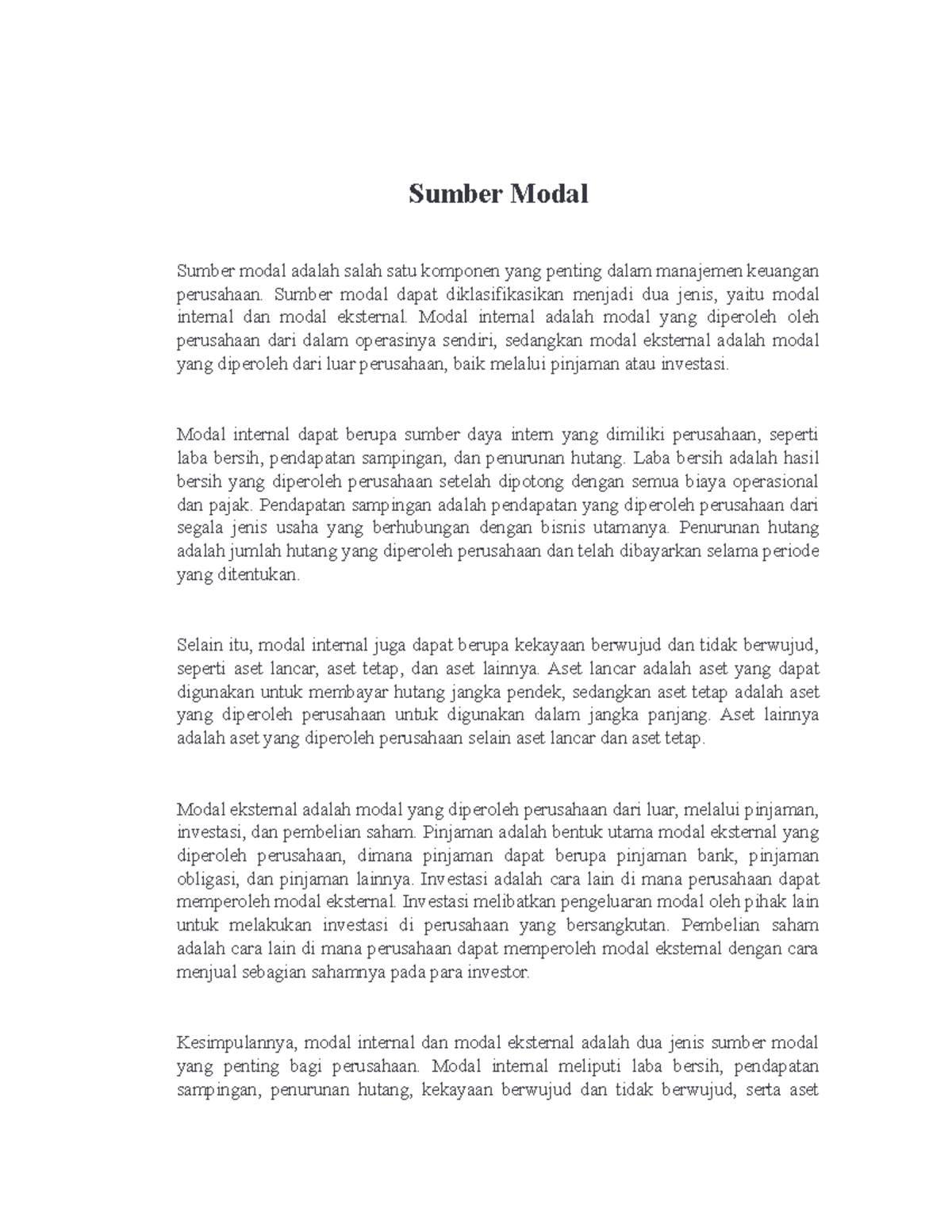 Sumber Modal - Sumber Modal Sumber modal adalah salah satu komponen ...