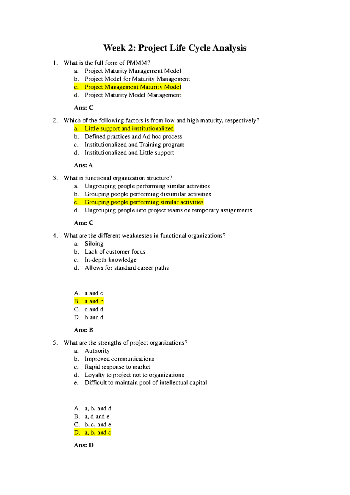 Week Assignment 2 - NAAA - Week 2: Project Life Cycle Analysis What is ...