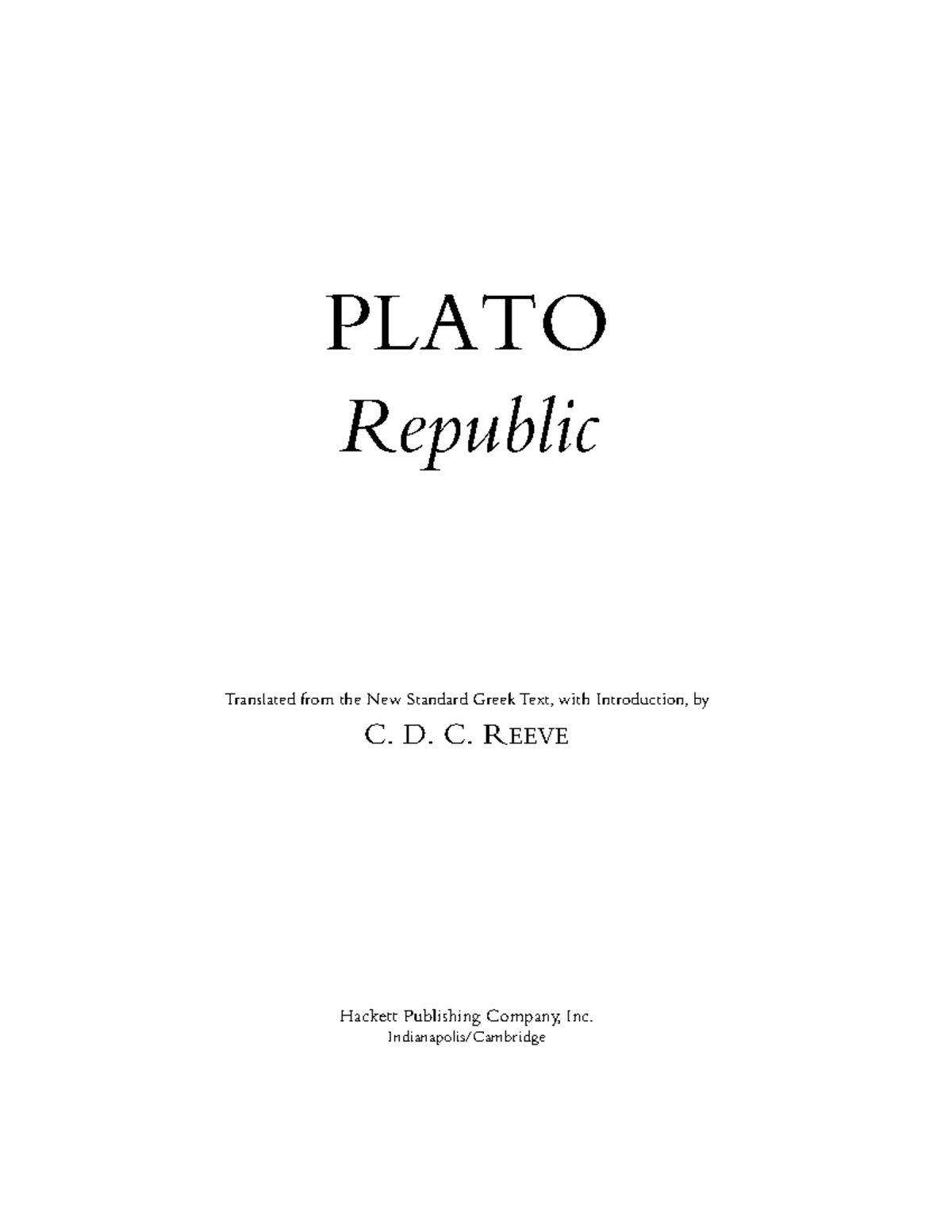 Plato, Republic (books 2, 4) - iii PLATO Republic Translated from the ...
