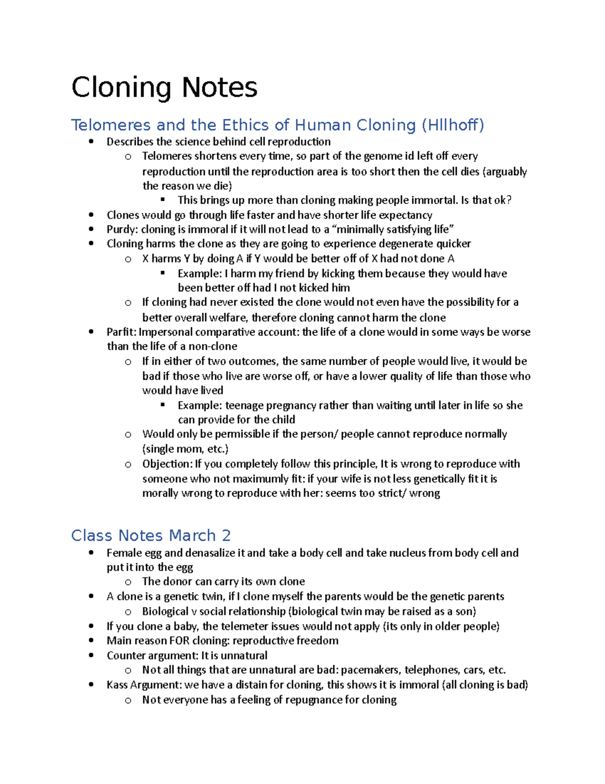 Cloning Notes - Topics in astronomy - Cloning Notes Telomeres and the ...