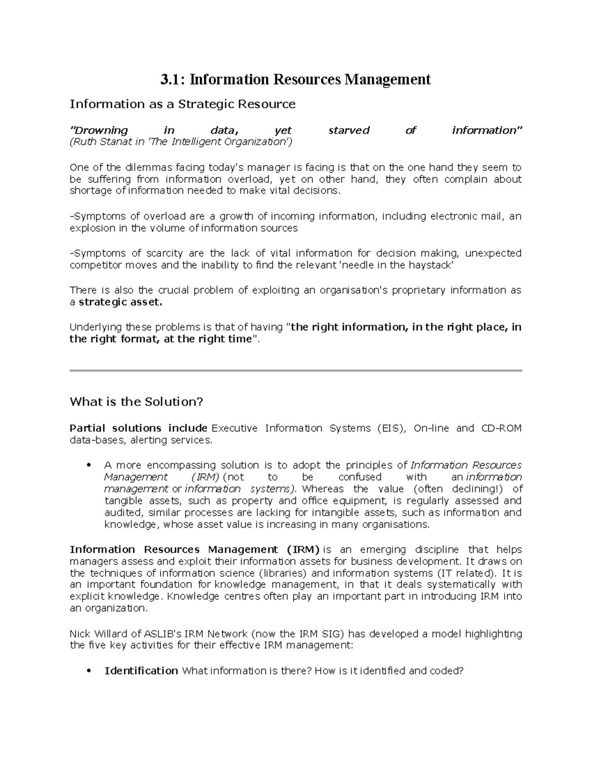 3.2 Information Resource Management - 3: Information Resources ...